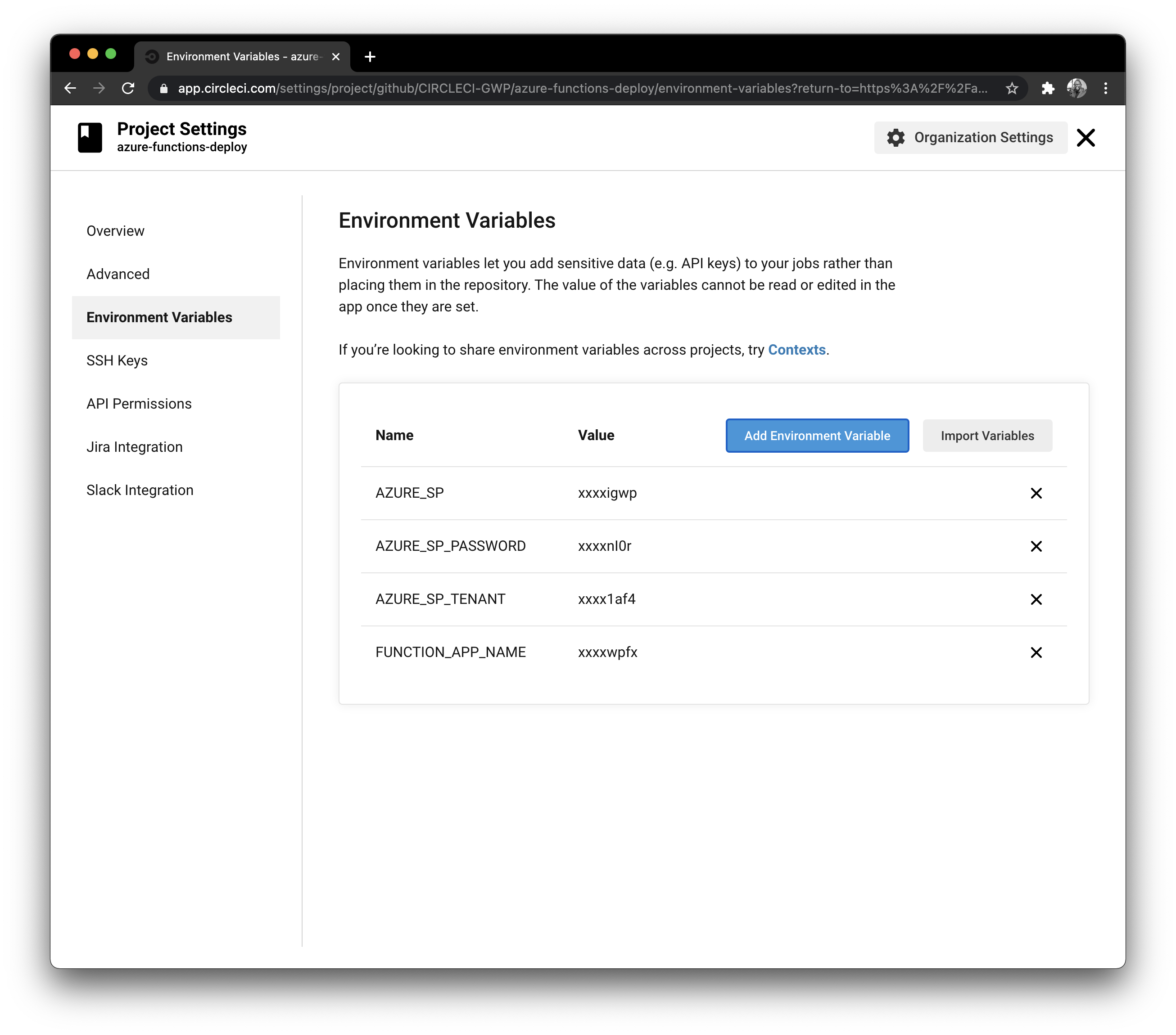 Continuous deployment for Azure functions | CircleCI