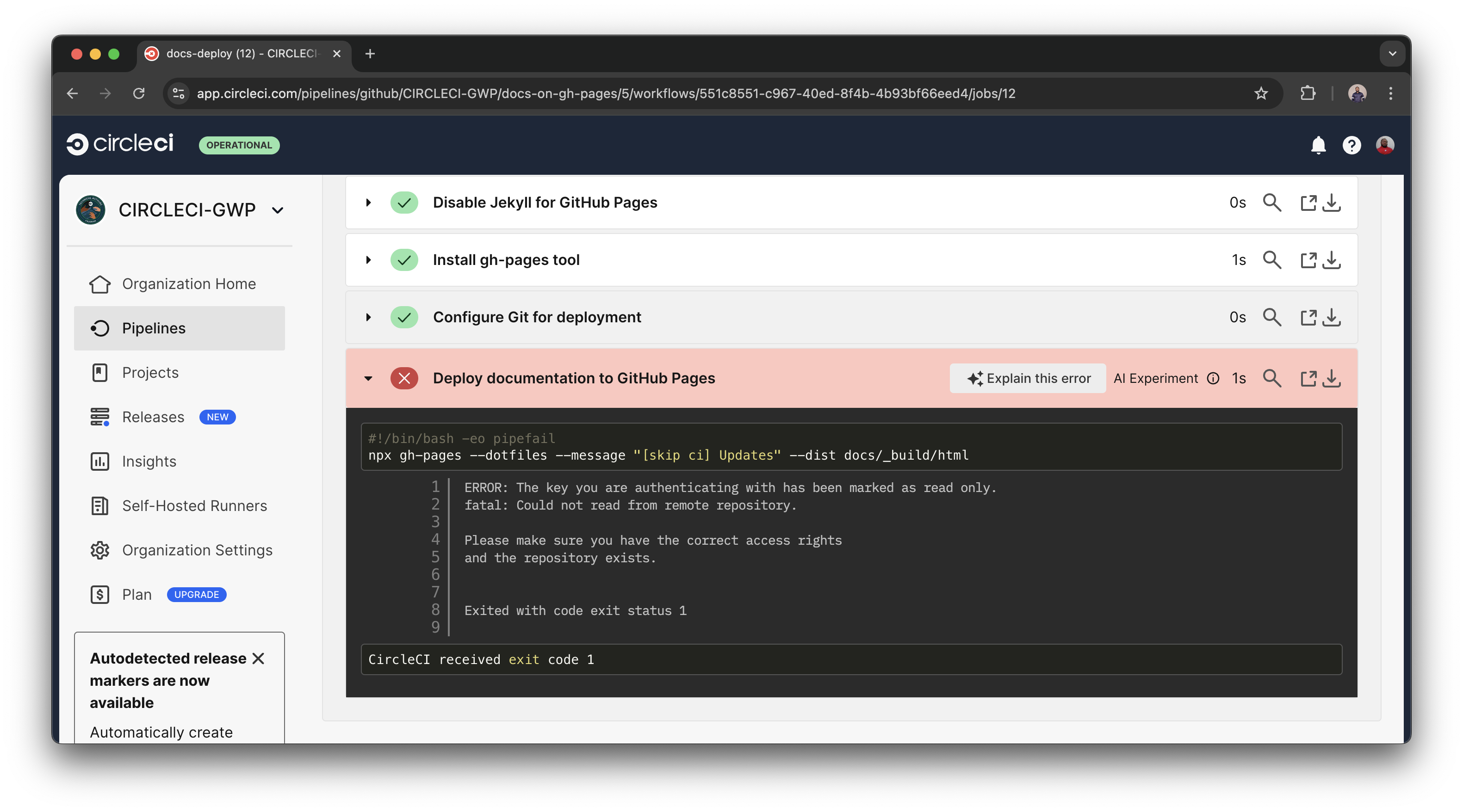 Deploying documentation to GitHub Pages with continuous integration | CircleCI