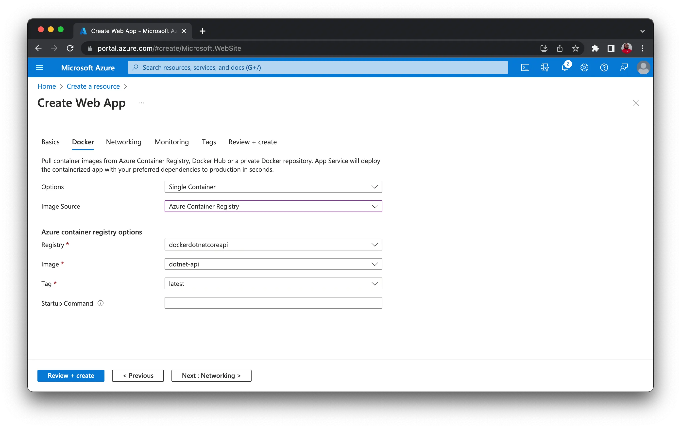Deploy a Dockerized .NET Core app to an Azure container instance - CircleCI