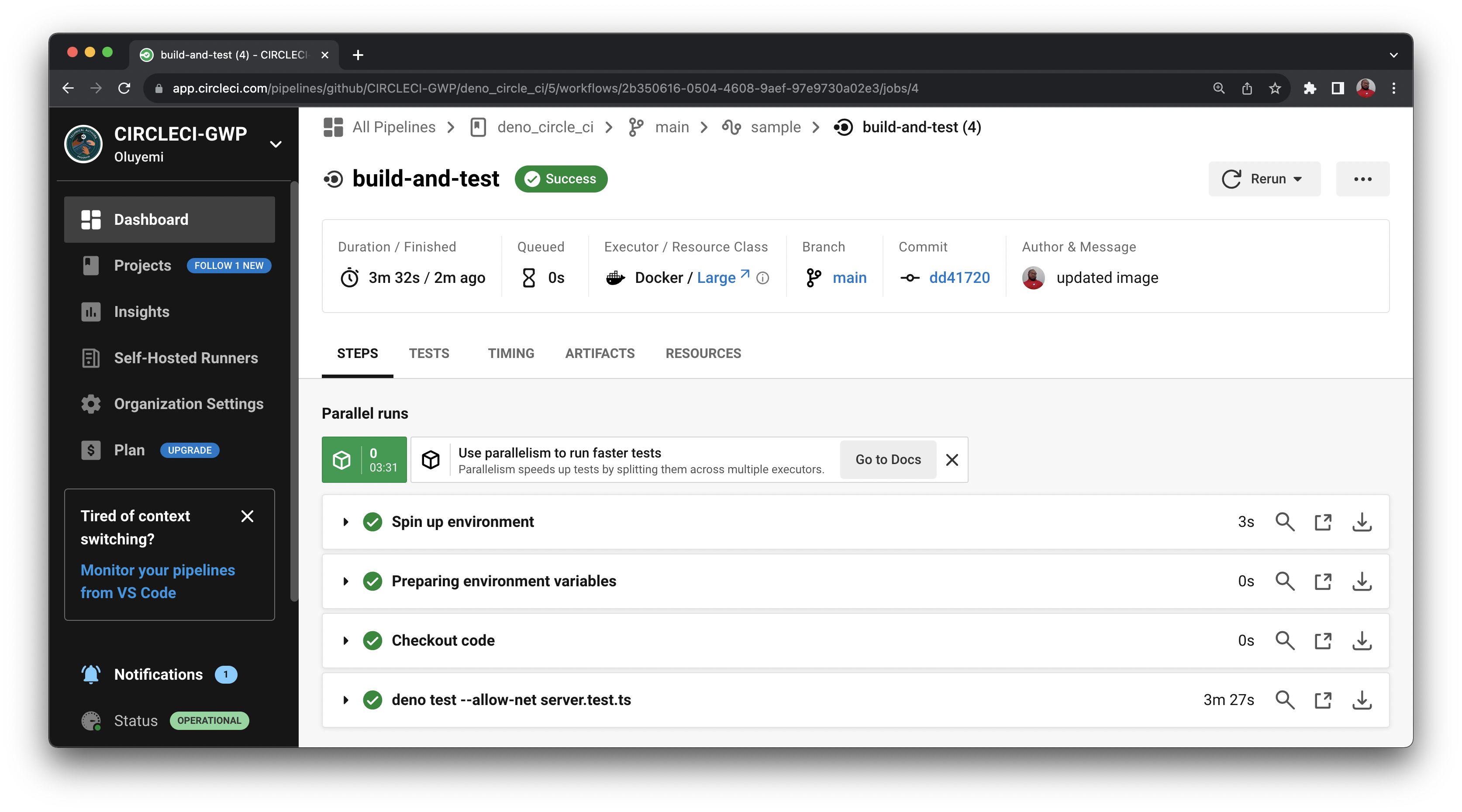 Continuous integration for Deno APIs | CircleCI