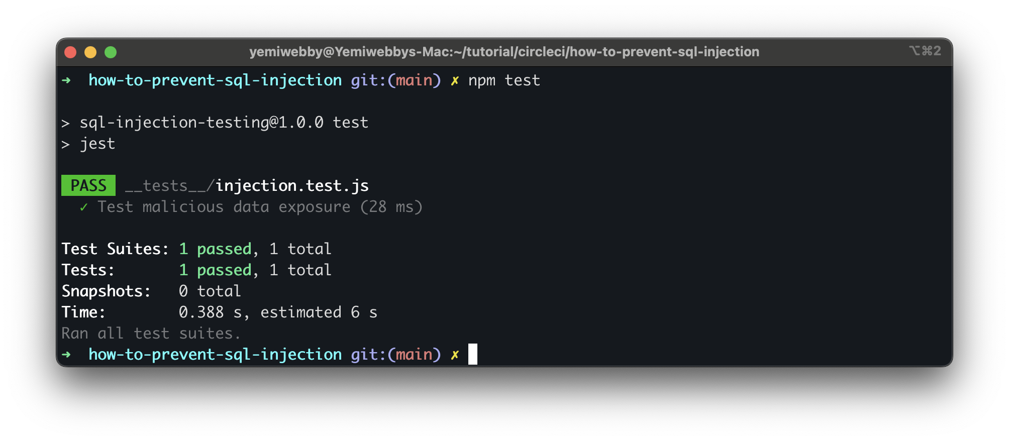 Preventing SQL injection attacks with automated testing | CircleCI