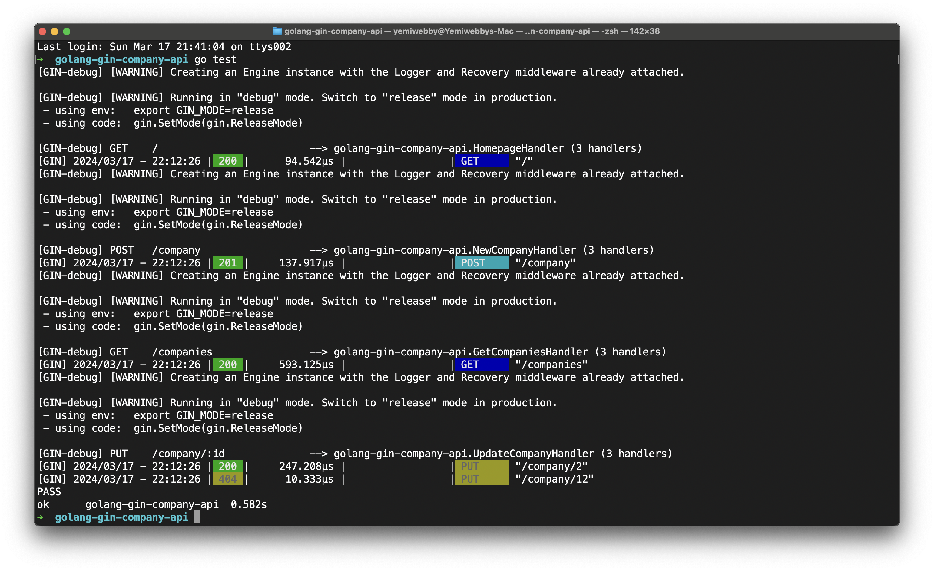 Automate testing for Golang Gin-gonic RESTful APIs | CircleCI