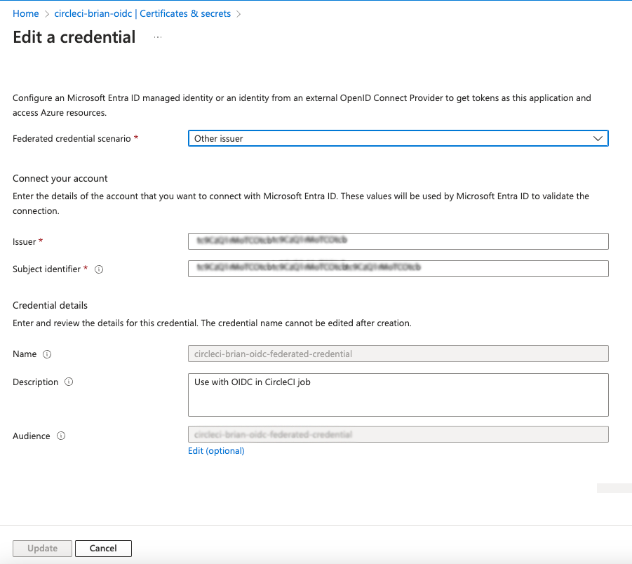 Using OpenID Connect (OIDC) for Azure access | CircleCI