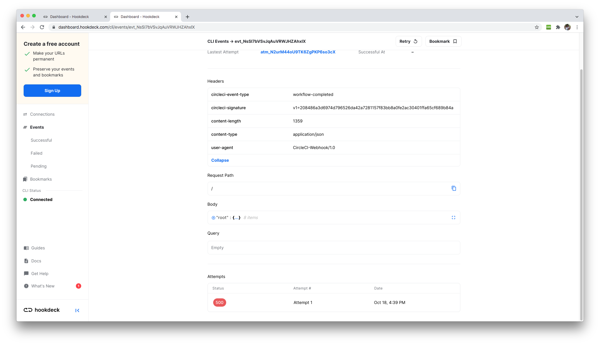 Troubleshooting CircleCI webhooks | CircleCI