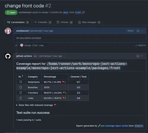 モノレポで GitHub Actions の jest coverage report を動かす