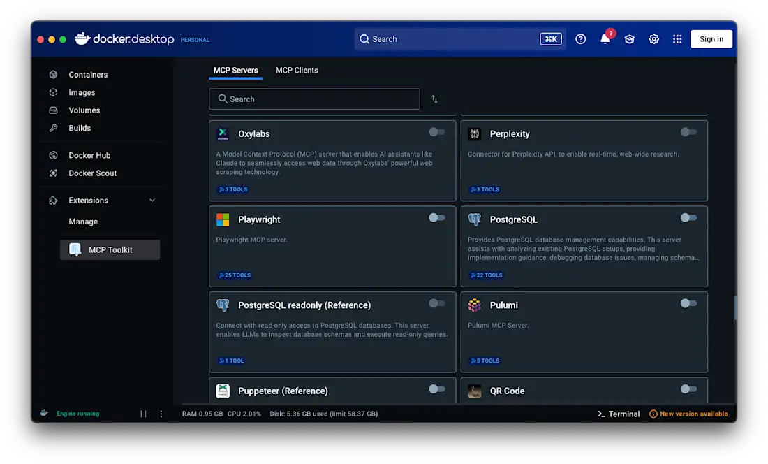 Docker の MCP Toolkit を試してみる