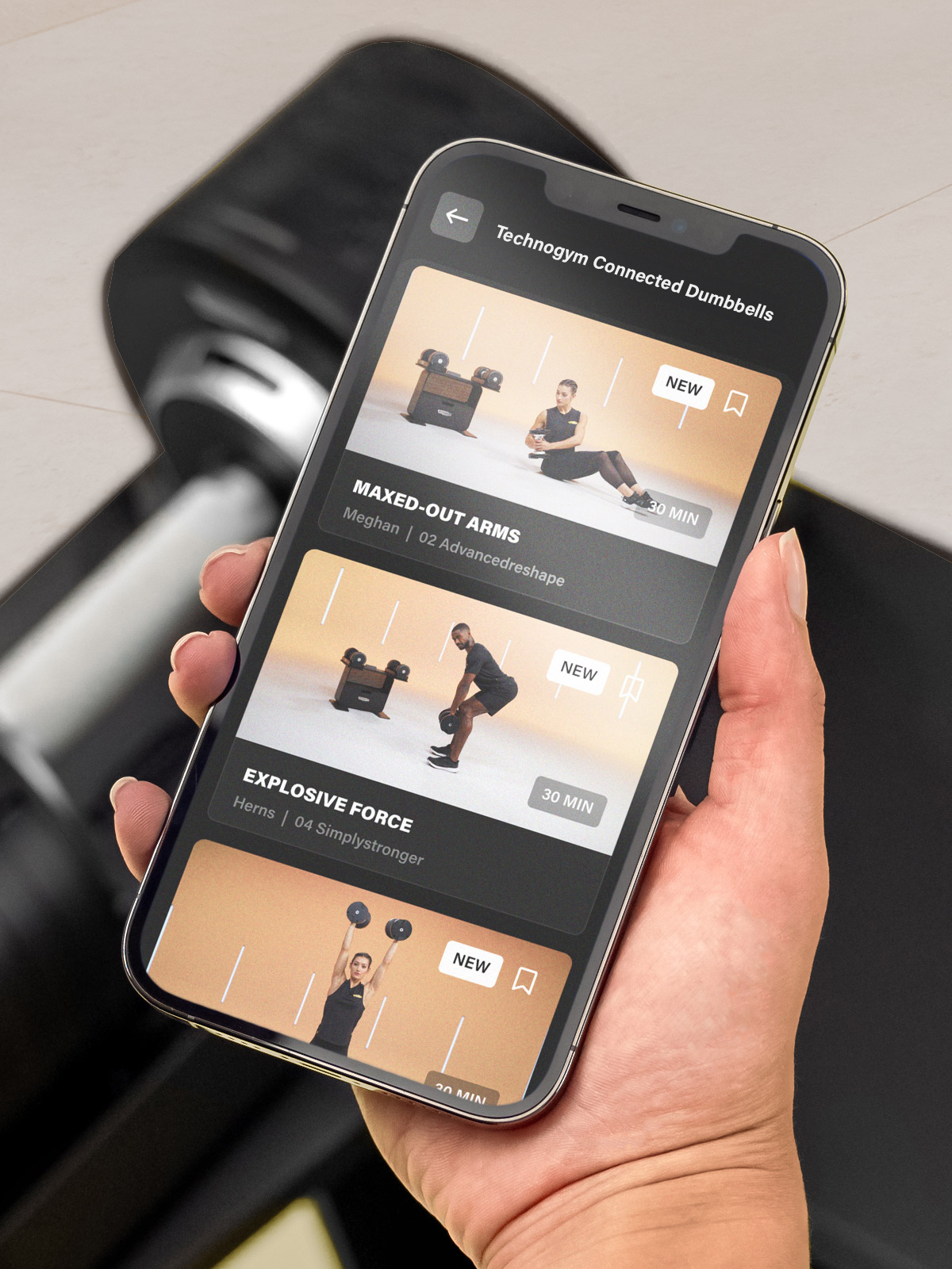 Technogym Connected Dumbbells+: Adjustable Dumbbell Set with Multiple ...