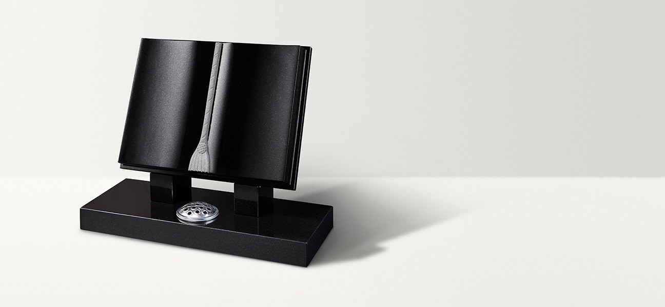 Small Open Book with Tassel Granite Memorial - Co-op Funeralcare