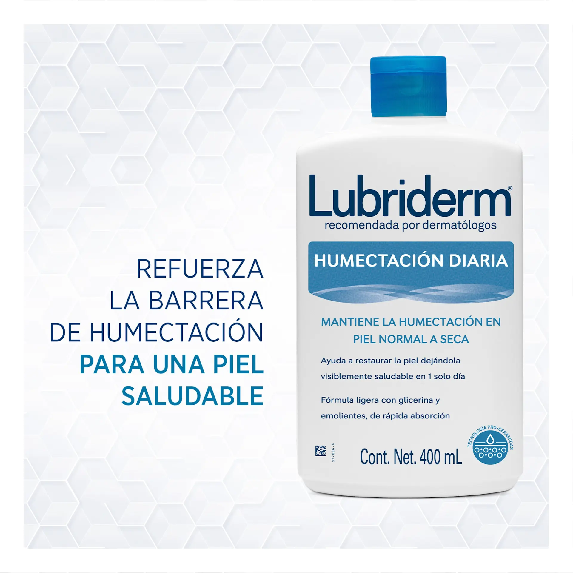 Crema hidratante Humectación Diaria tapa azul | LUBRIDERM®
