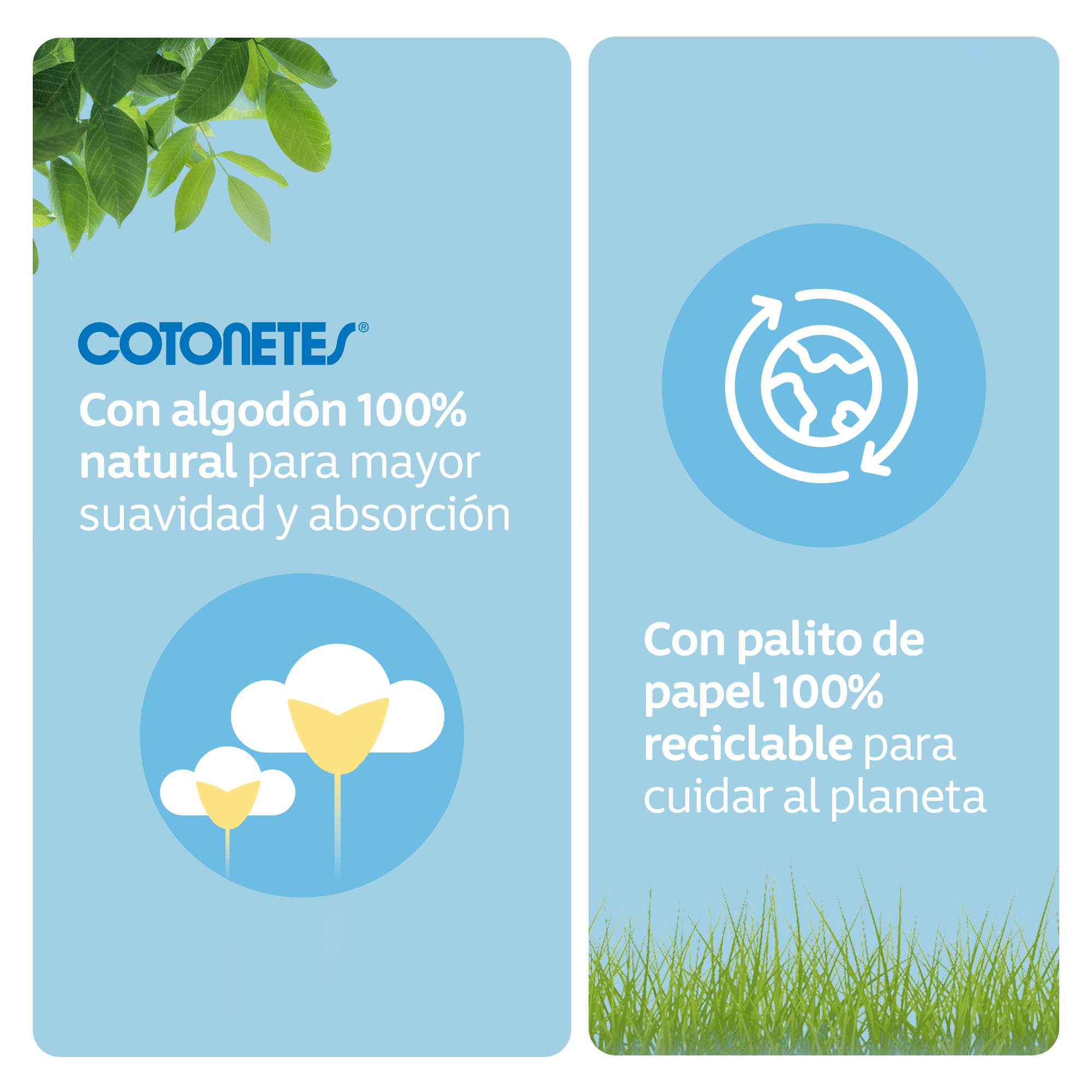 Con algodón 100% natural