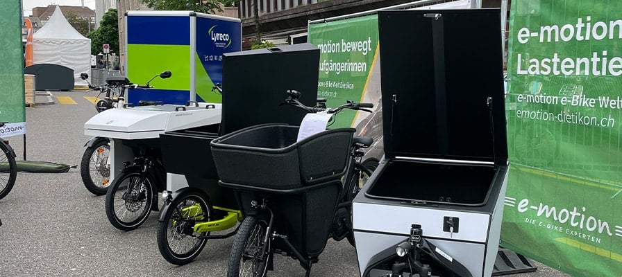 Cycle Week Zürich: e-motion Dietikon mit Cargo Bikes vor Ort
