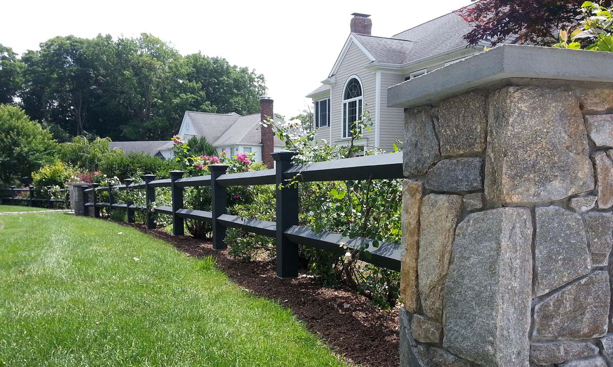 Cross Rail Fence Stone Pillars Fences Type| Colorado Front Range Fence