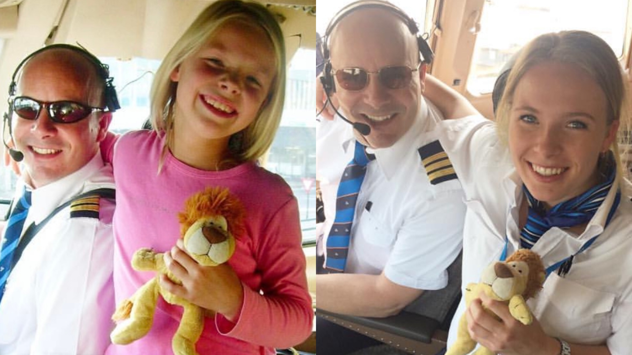 Pilot Dad & Daughter Recreate Childhood Cockpit Photo on First Pro ...