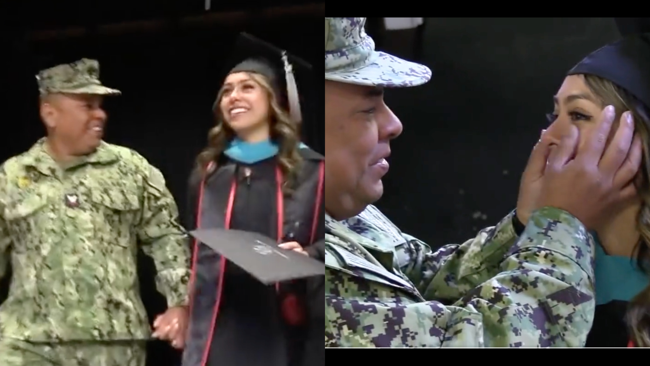US Navy Dad Surprises Daughter at Graduation After Being Deployed ...