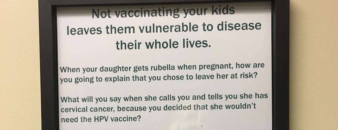 Vaccination Sign in a Doctor's Office Is Causing a Debate | CafeMom.com