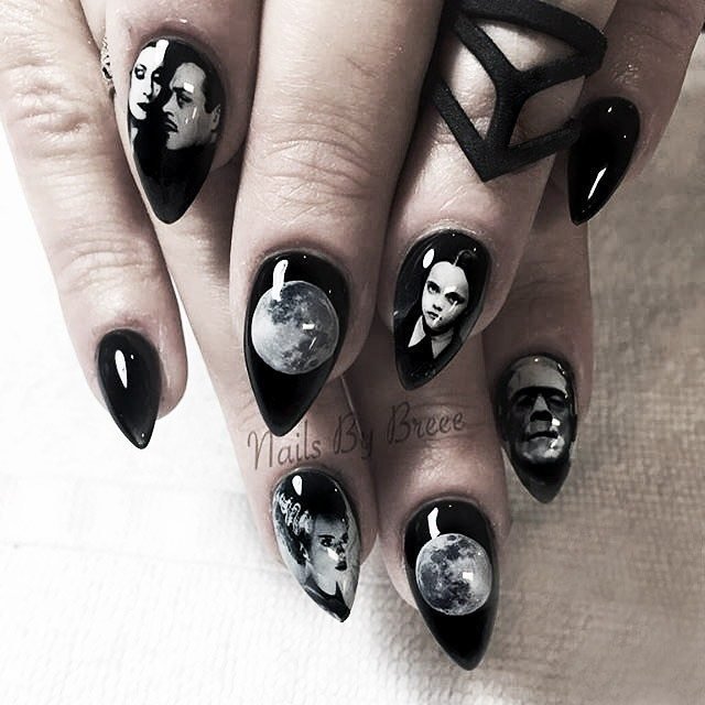 13 Morticia Addams nail art ideas for the mysterious and spooky ...
