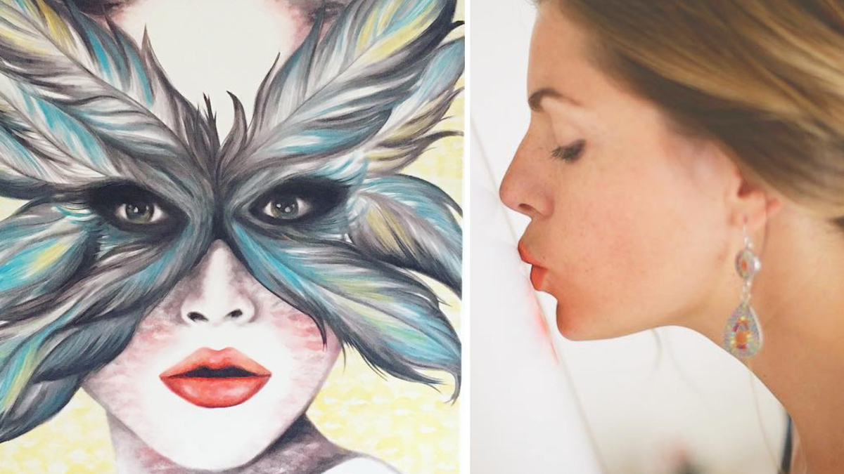 This artwork is made from lipstick and thousands of kisses | CafeMom.com