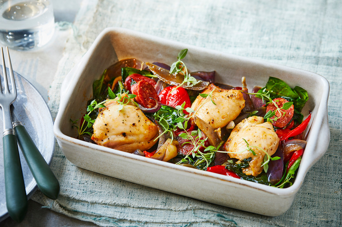 Chicken and Chorizo Traybake / The Body Coach