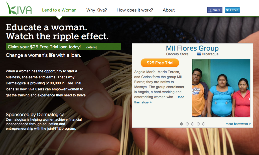 Kiva, Dermalogica celebrate women's education with Free Trial program | Kiva