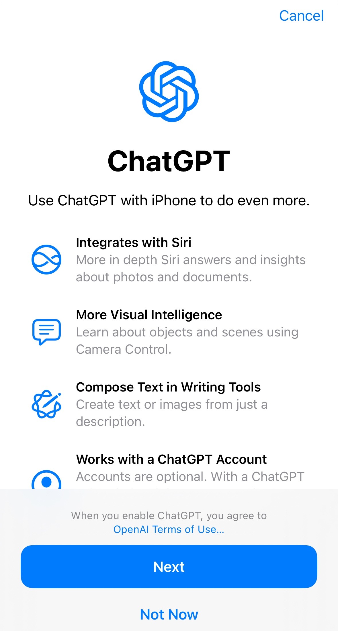 Setting up ChatGPT with Apple Intelligence | OpenAI Help Center