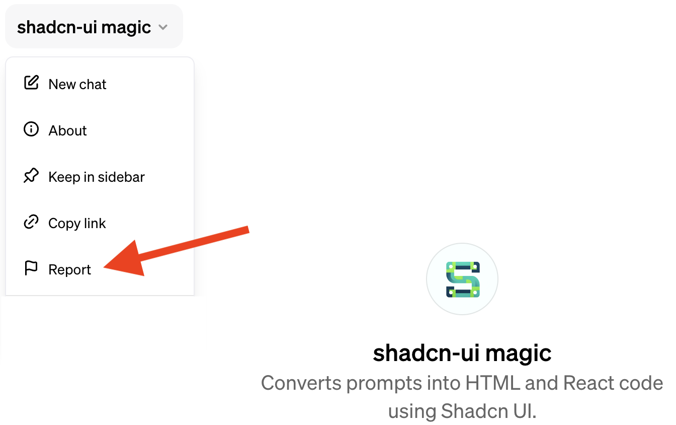 How should I report a GPT? | OpenAI Help Center