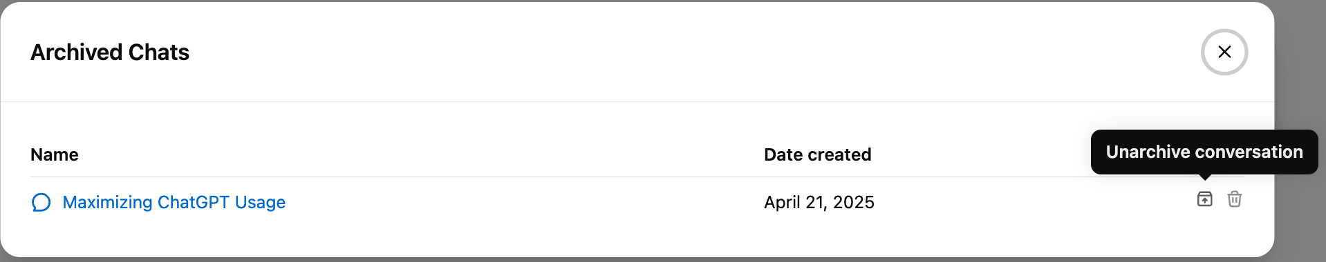 How to Delete and Archive Chats in ChatGPT | OpenAI Help Center