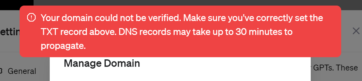 Domain Verification | OpenAI Help Center