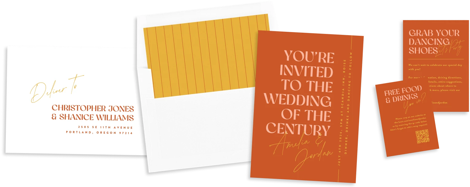All-in-One Wedding Invitations | Seal and Send | The Knot