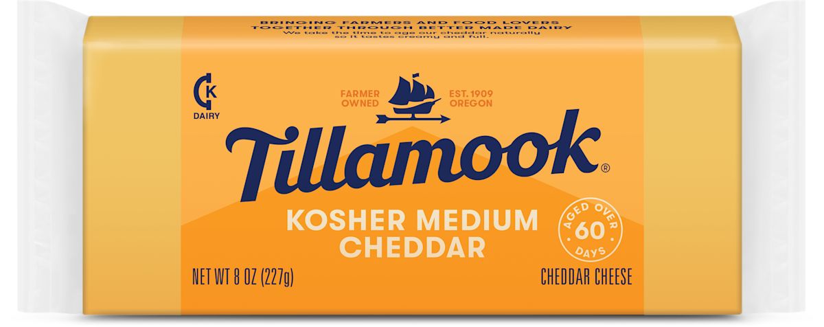 Kosher Medium Cheddar Cheese Block - Tillamook