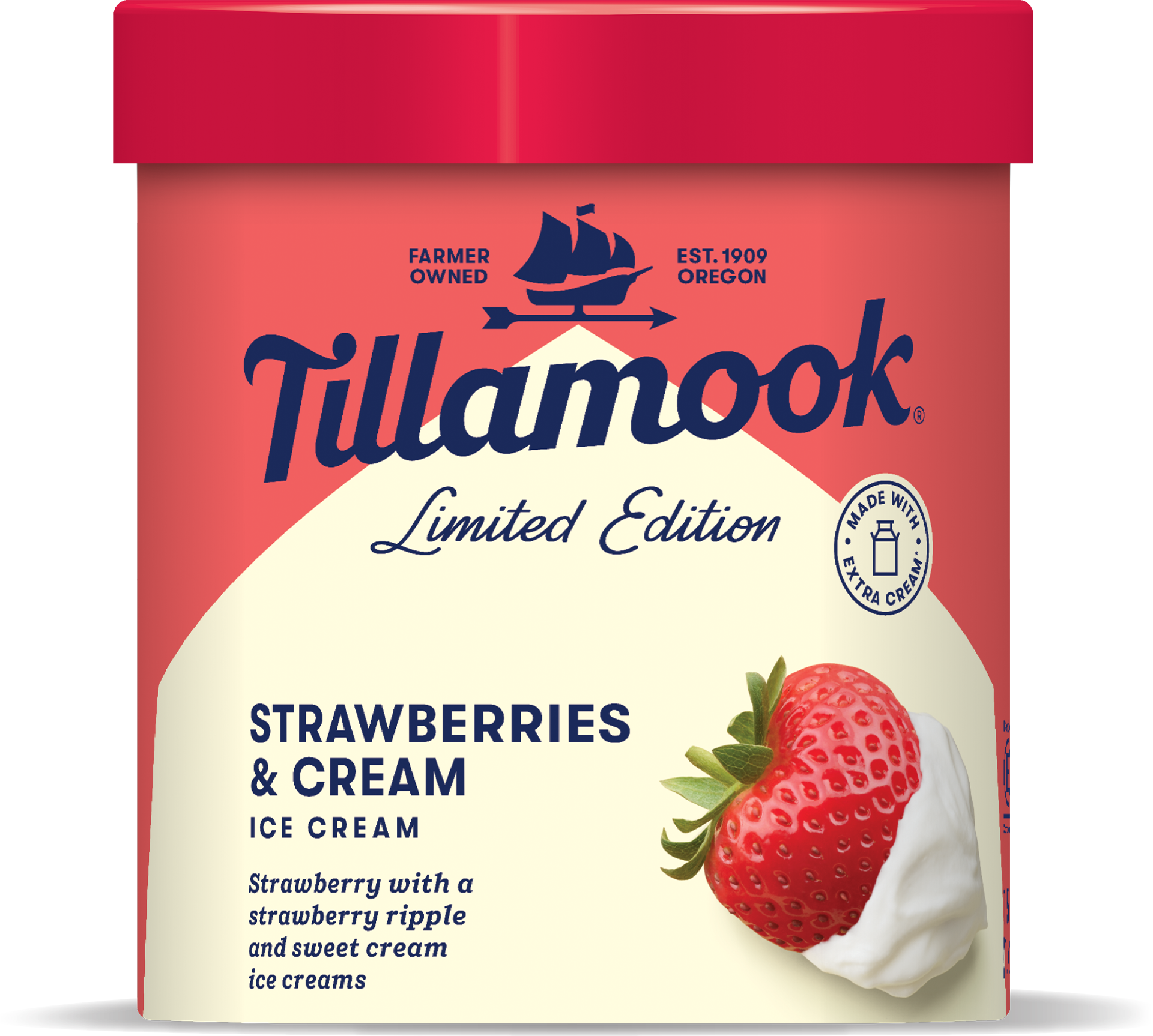 Strawberries & Cream Ice Cream | Tillamook - Tillamook