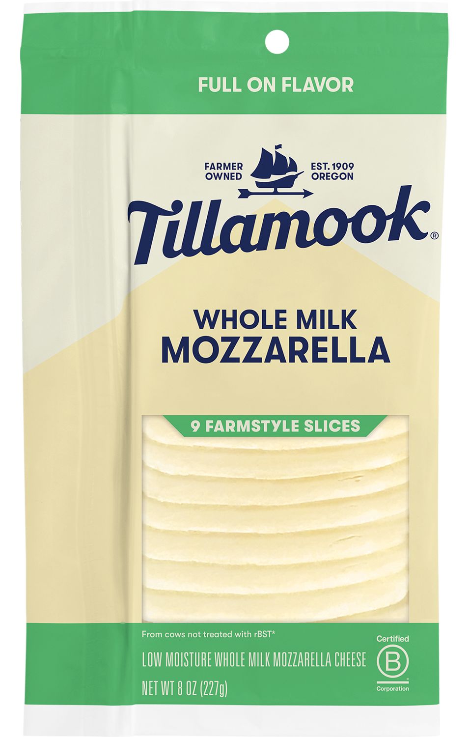 Whole Milk Mozzarella Slices - Tillamook