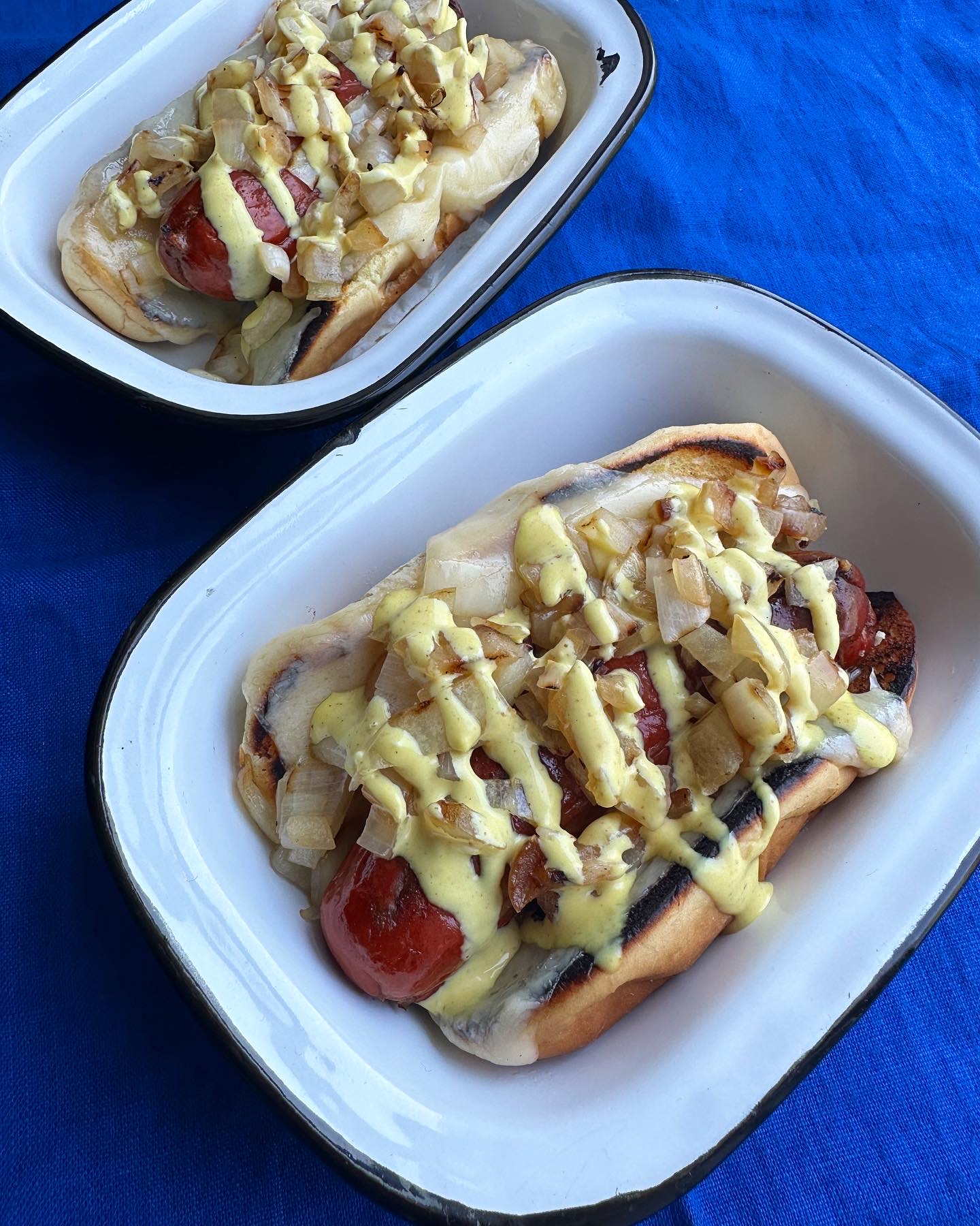 Melted Swiss Dog with Honey Mustard and Onion - Tillamook