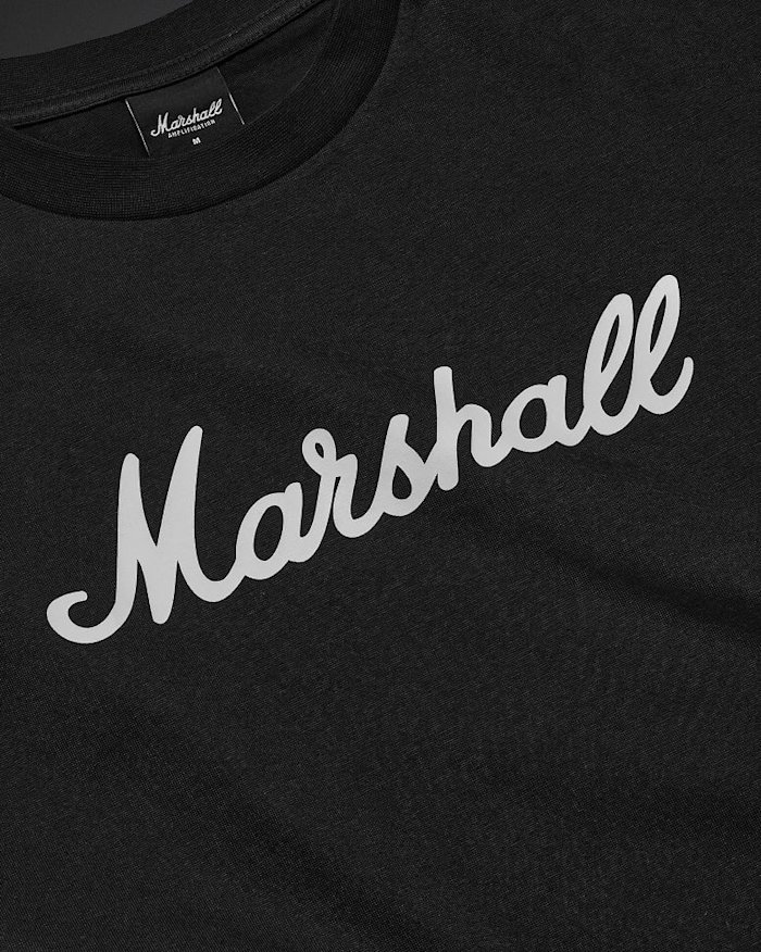 Long-sleeved, organic cotton t-shirt featuring the Marshall script logo ...