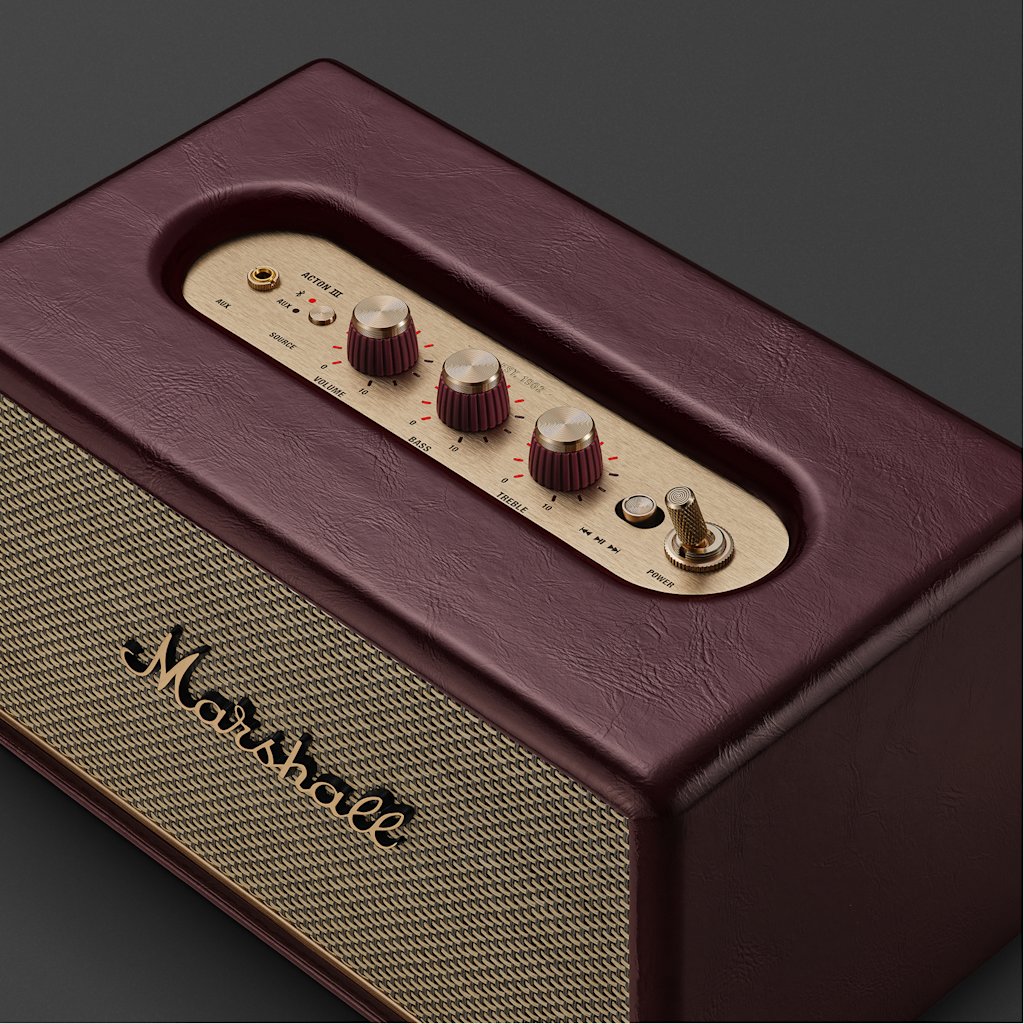 Acton III Burgundy compact Bluetooth speaker | Marshall.com