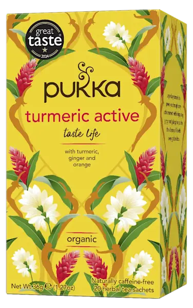 Pukka Turmeric Active Herbal Tea: Revitalise with Fiery Turmeric & Ginger