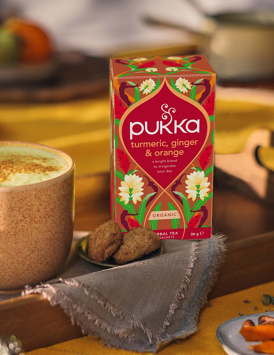 Tumble into a world where golden turmeric twists and turns with fiery ...