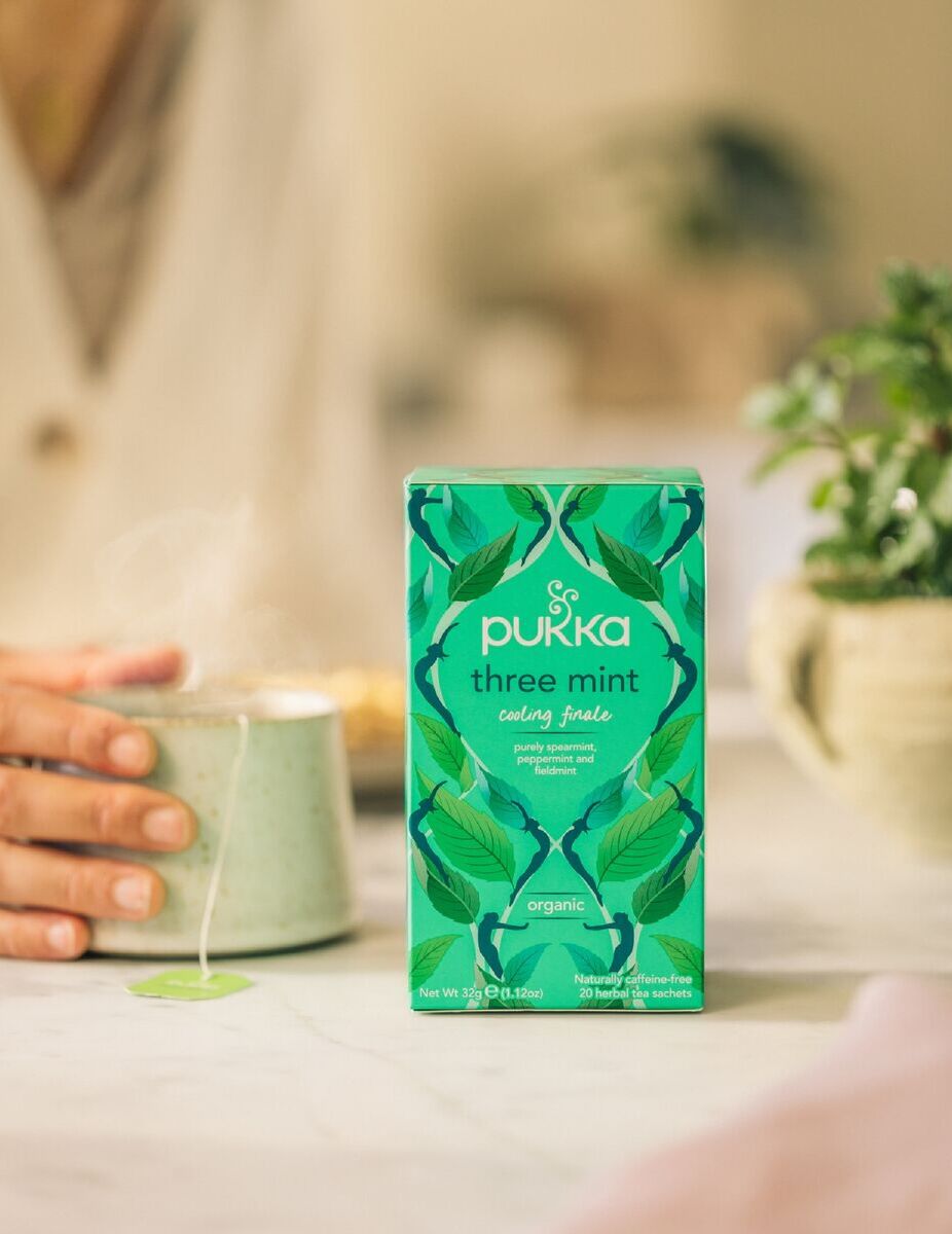 Pukka Three Mint Herbal Tea: Refreshing Blend for Post-Meal Relaxation
