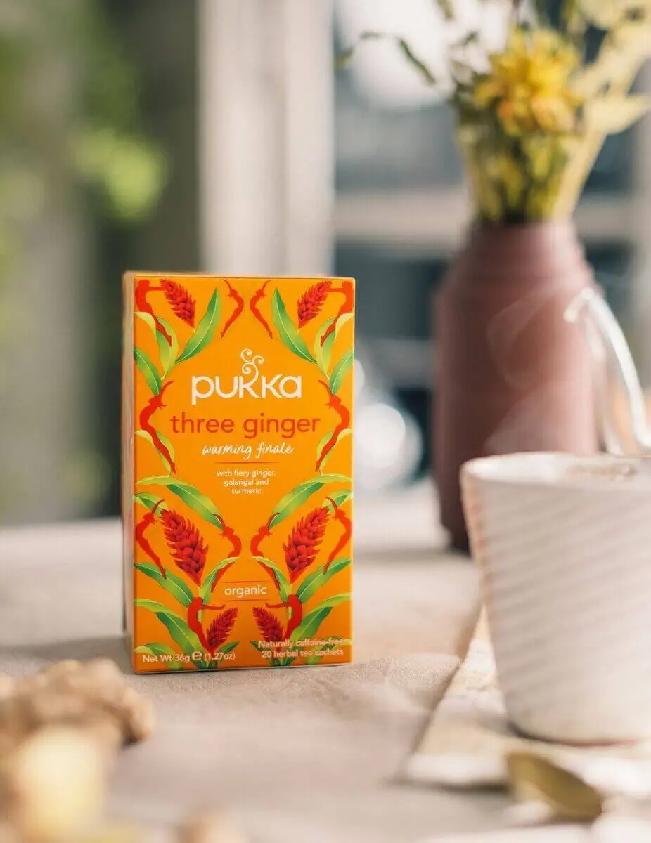 Pukka Three Ginger Herbal Tea: Warming Blend for Digestive Support