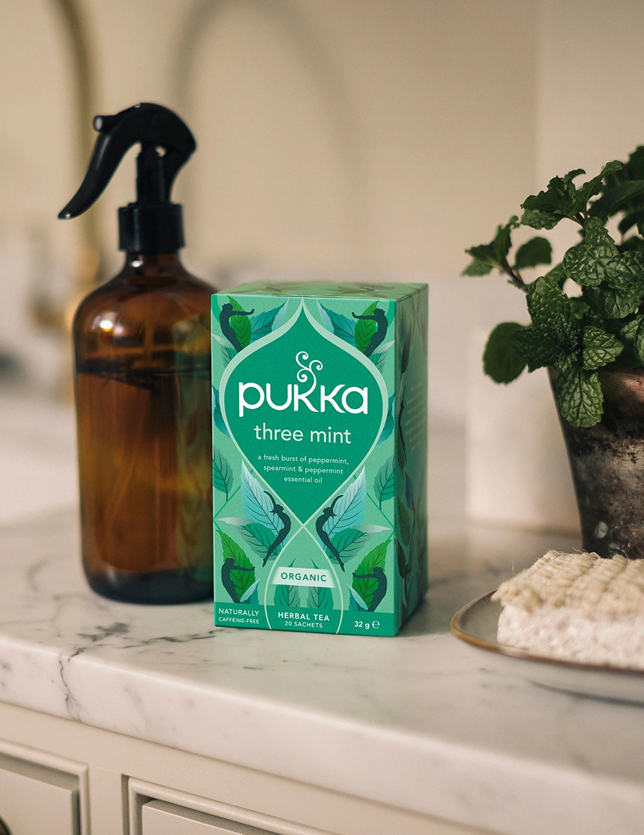 Pukka Three Mint Herbal Tea: Refreshing Blend for Post-Meal Relaxation