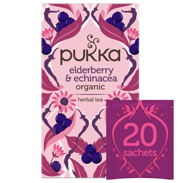 Buy Elderberry & Echinacea Organic Herbal Tea | Pukka Herbs UK