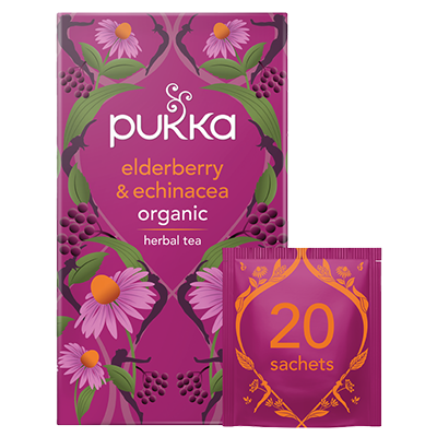 Buy Elderberry & Echinacea Organic Herbal Tea | Pukka Herbs UK