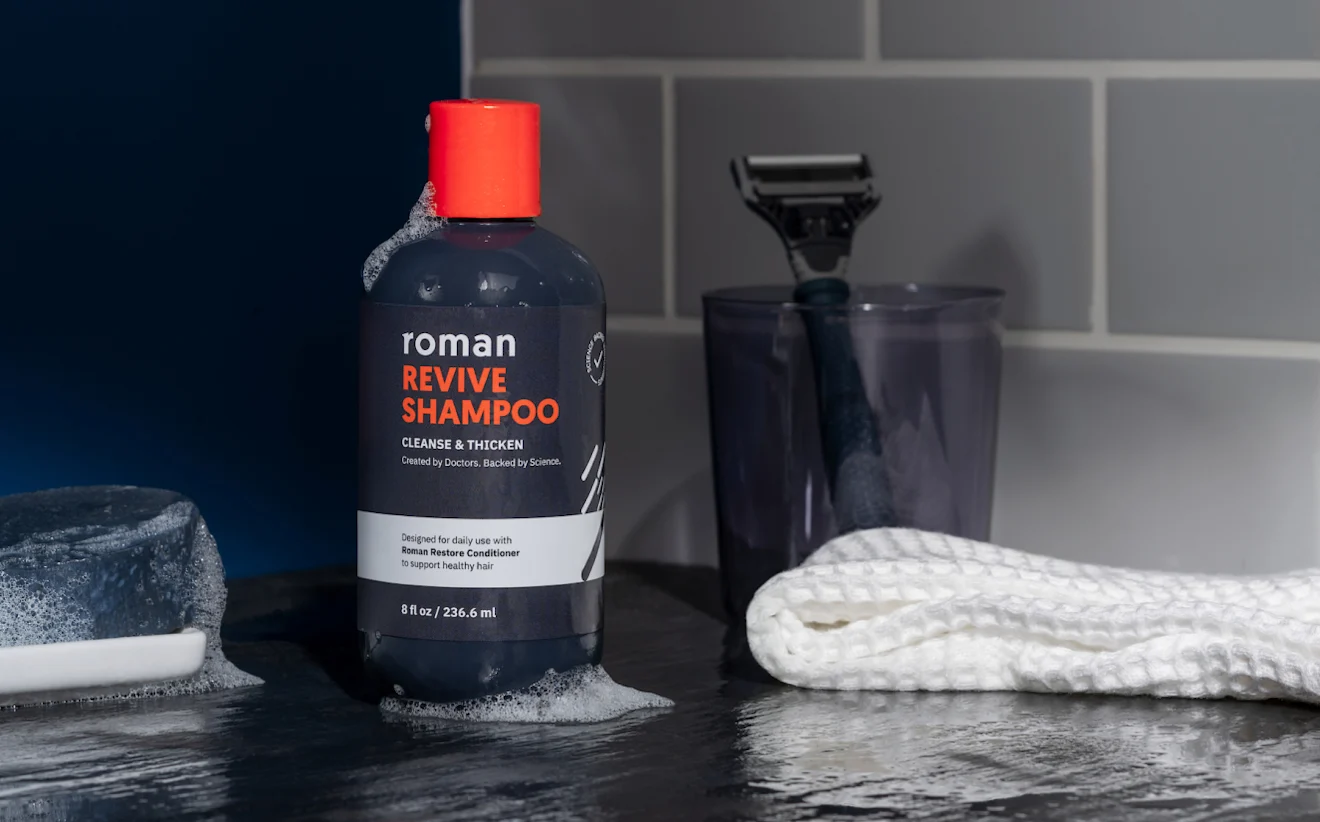 Roman Men's Revive Shampoo to Exfoliate and Clarify with Peppermint