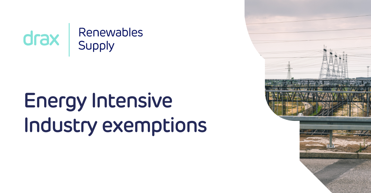 Energy Intensive Industry exemptions | Drax