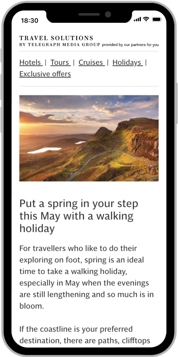 Telegraph Travel Solutions Newsletter – holiday inspiration
