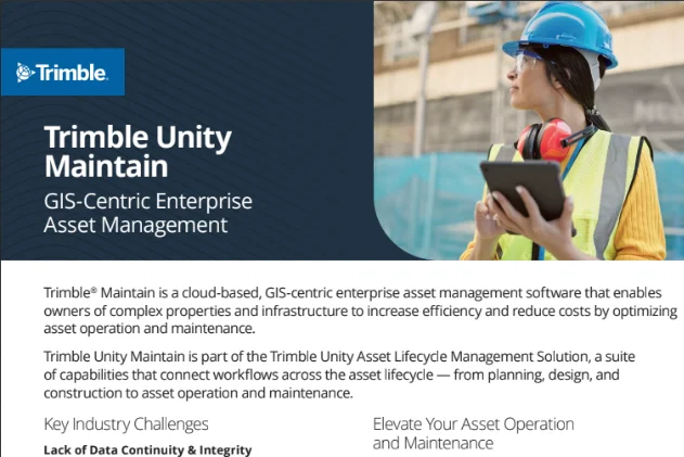 Trimble Unity Maintain | Elevate Your Asset Operation and Maintenance ...