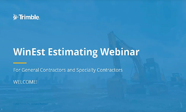 [Webinar] Get to Know WinEst Estimating | Trimble Resource Center