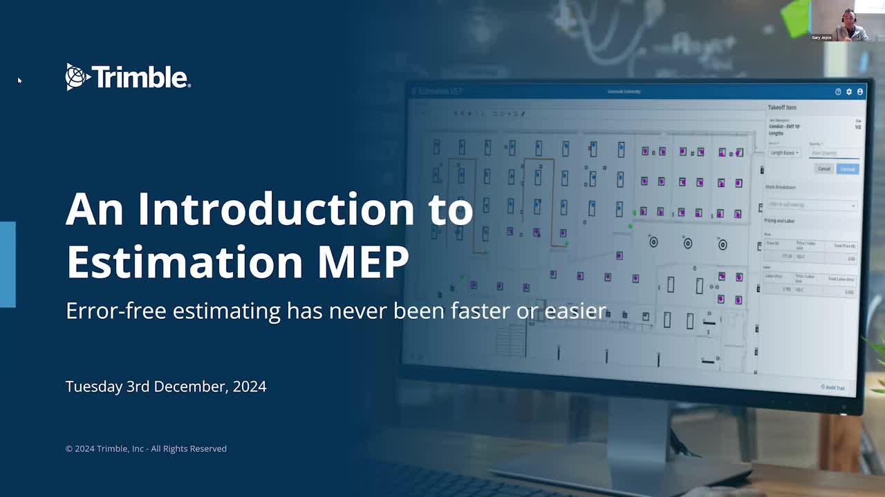 An Introduction to Estimation MEP | Trimble Resource Center
