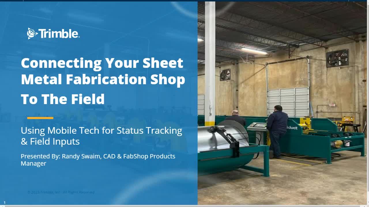 Connecting Your Sheet Metal | Trimble Resource Center