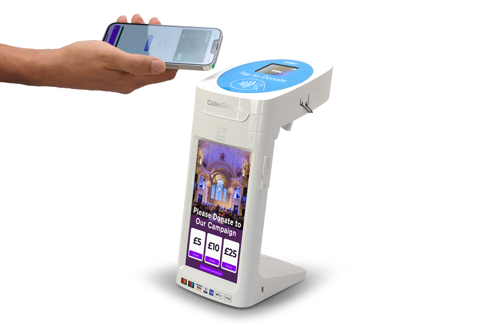 CollecTin More contactless donation box now available with Stripe
