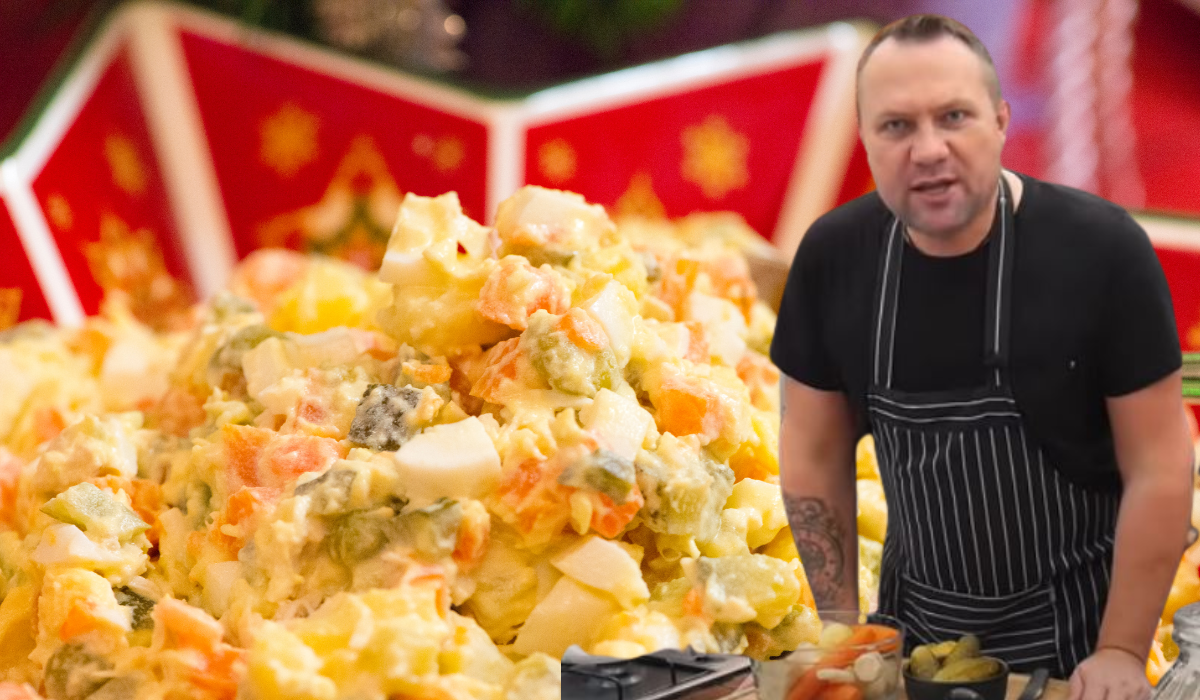 Strzelczyk pokazał, jak robi sałatkę jarzynową. Unika groszku ...